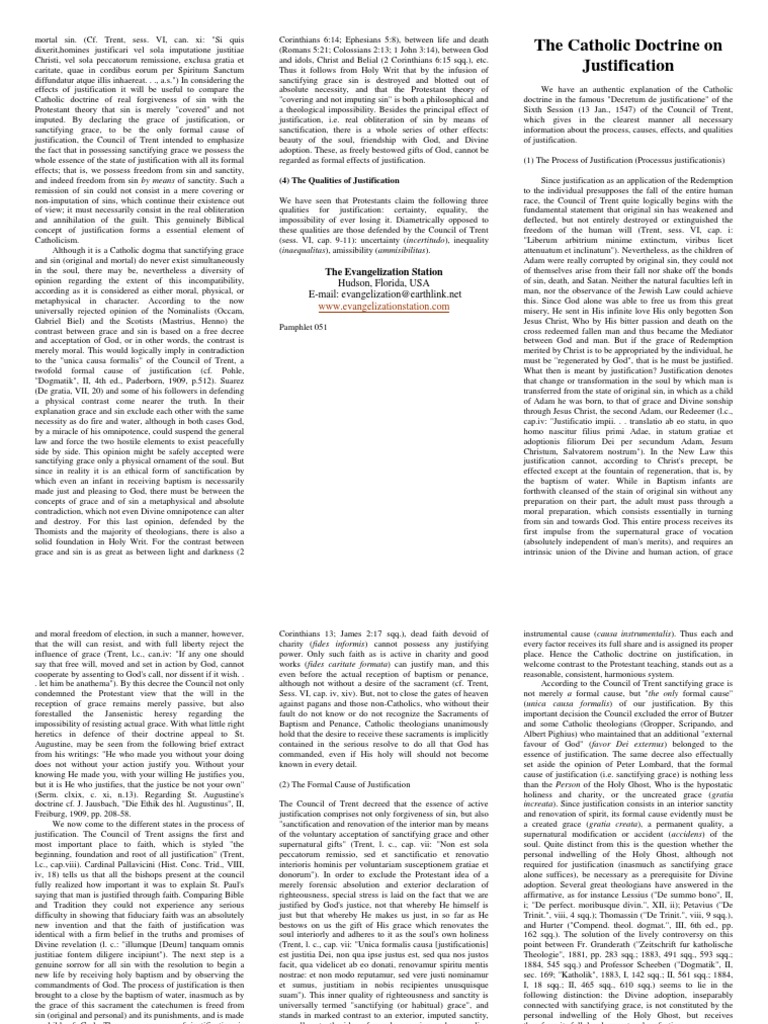 Catholic Justification Doctrine | PDF | Justification (Theology ...