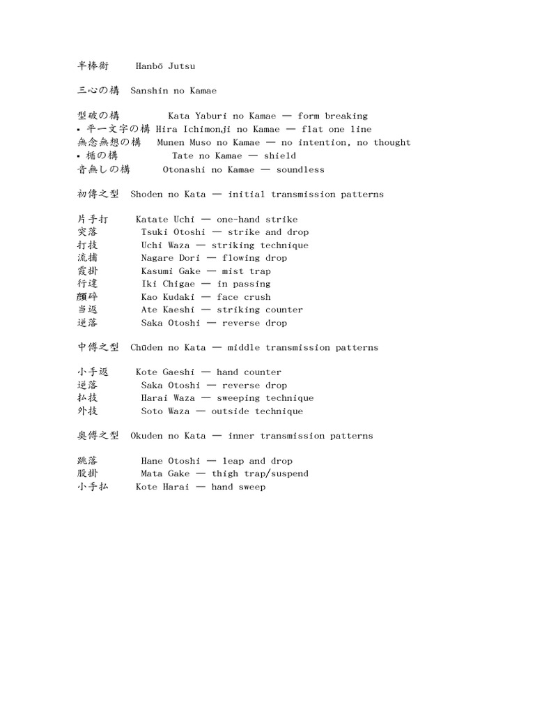 Hanbo Jutsu | PDF