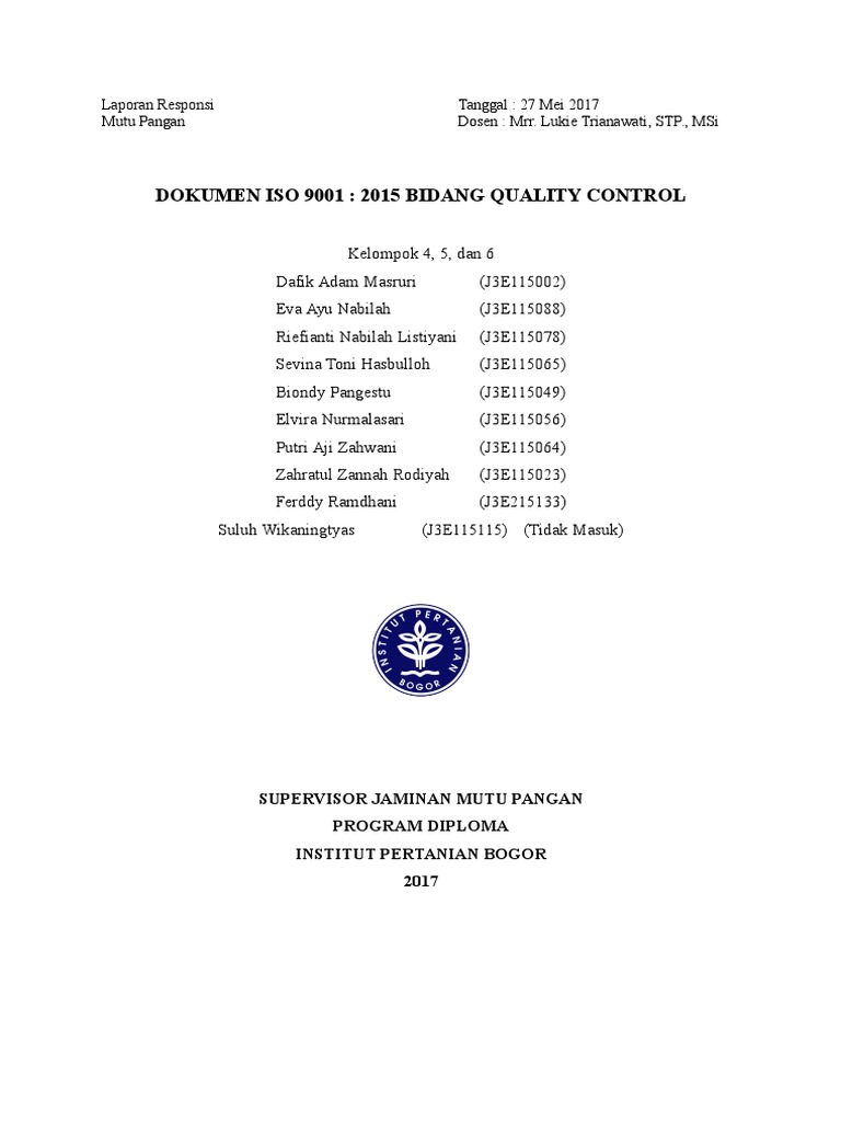 Dokumen Proses QC | PDF