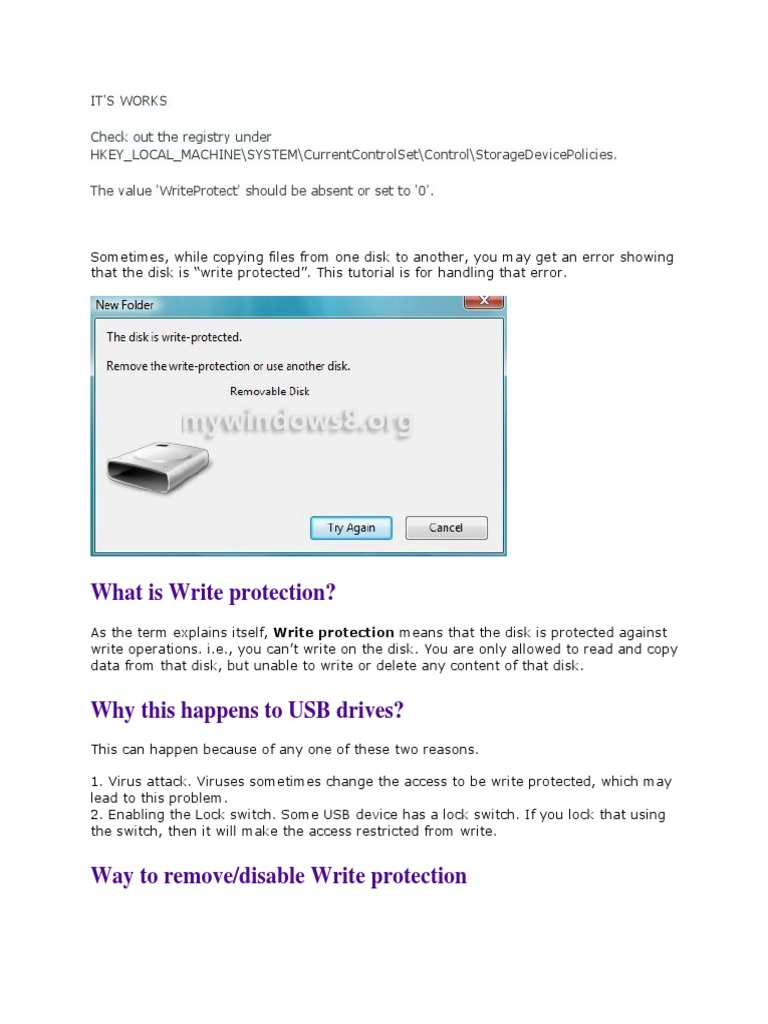What Is Write Protection? | PDF | Usb Flash Drive | Windows Registry