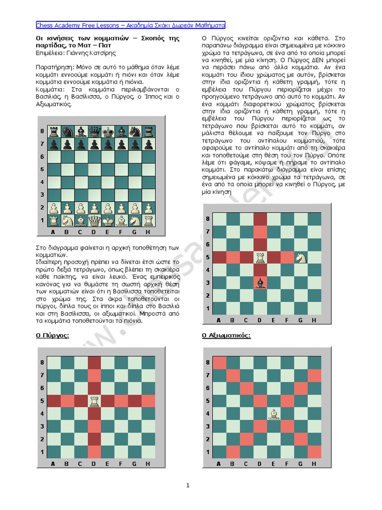 ΟΙ ΚΙΝΗΣΕΙΣ ΤΩΝ ΠΙΟΝΙΩΝ ΣΤΟ ΣΚΑΚΙ PDF | PDF