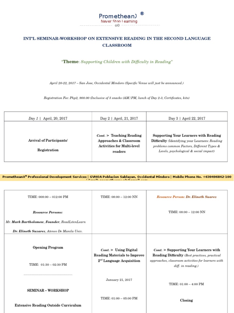 Extensive Reading Training Matrix | PDF | Teachers | Reading (Process)