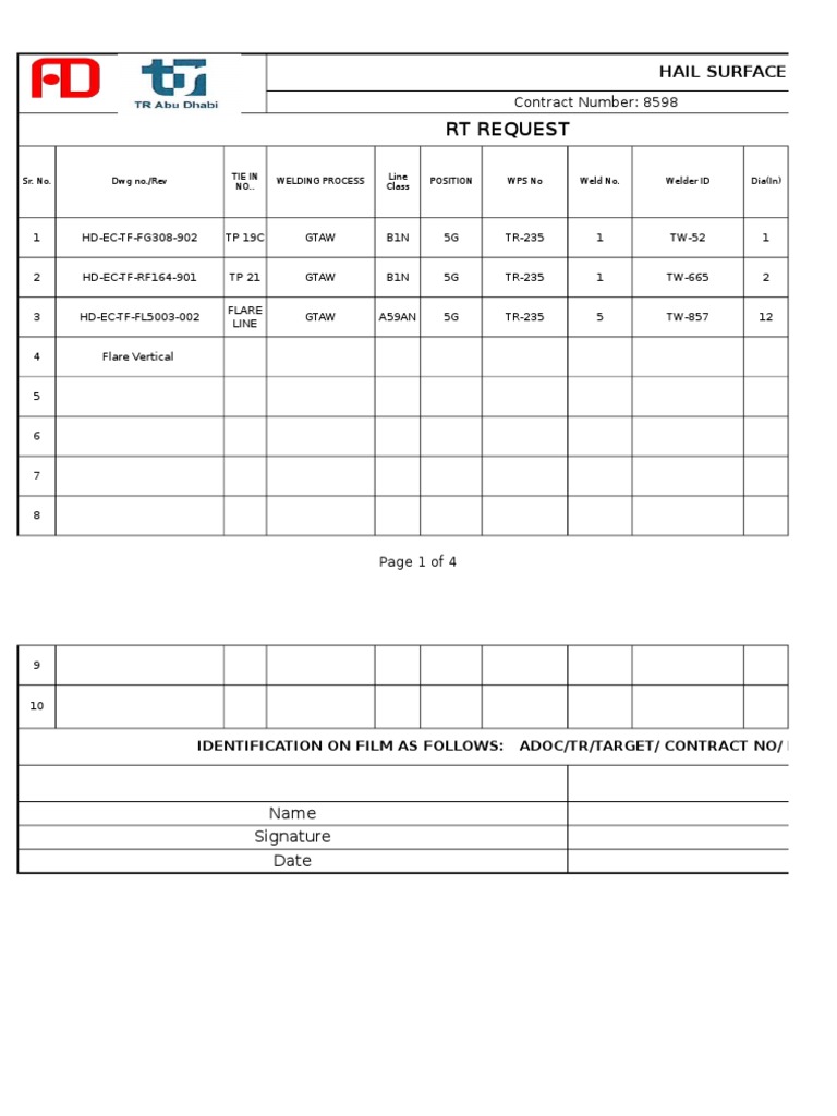 RT Request: Hail Surface Facilities | PDF | Pipe (Fluid Conveyance ...