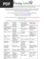 The Ultimate List of Acting Verbs | PDF