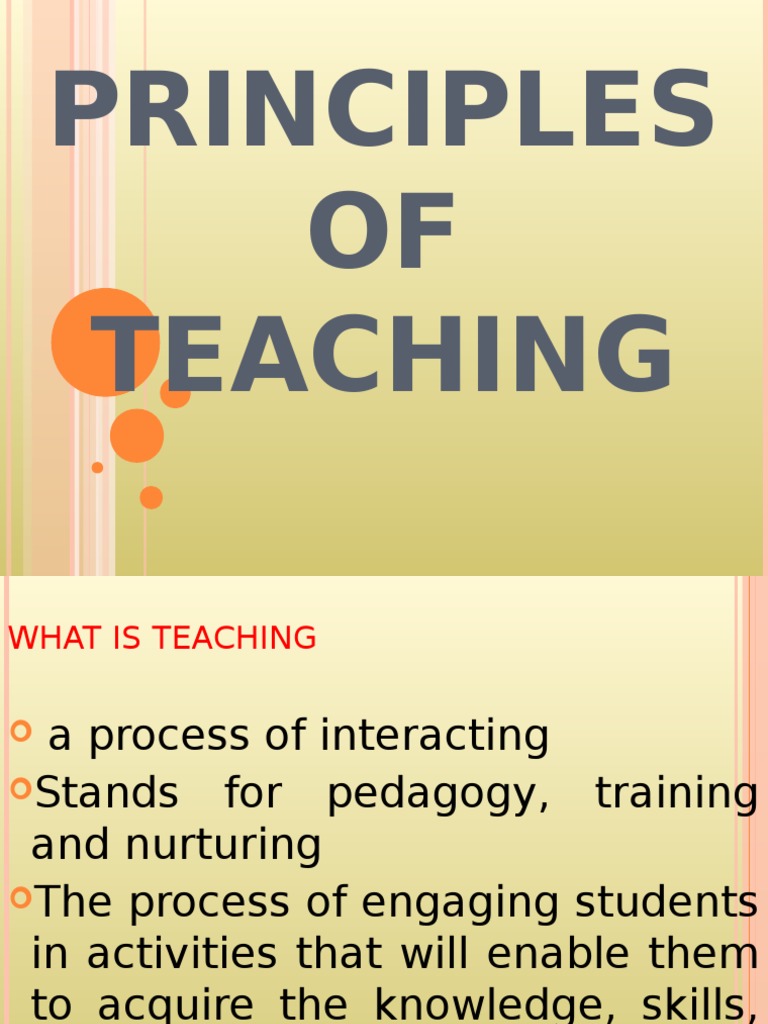 Principles OF Teaching | PDF | Metacognition | Learning