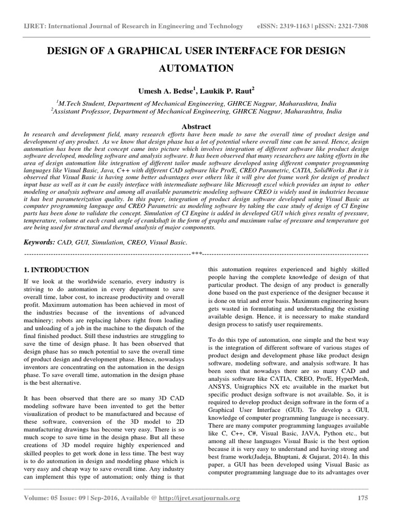 Eng - Design of A Graphical User Interface For Design Automation | PDF | Computer Aided Design ...