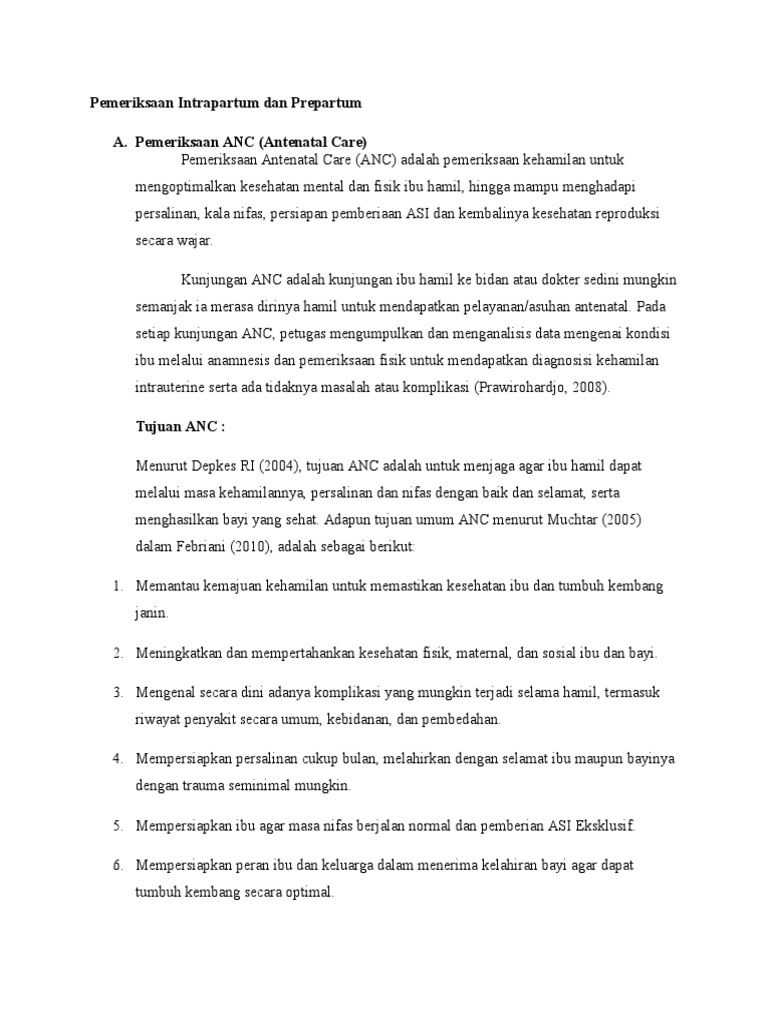 Pemeriksaan Intrapartum Dan Prepartum | PDF