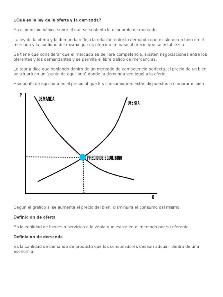Qué Es La Ley de La Oferta y La Demanda | Descargar gratis PDF | Oferta ...