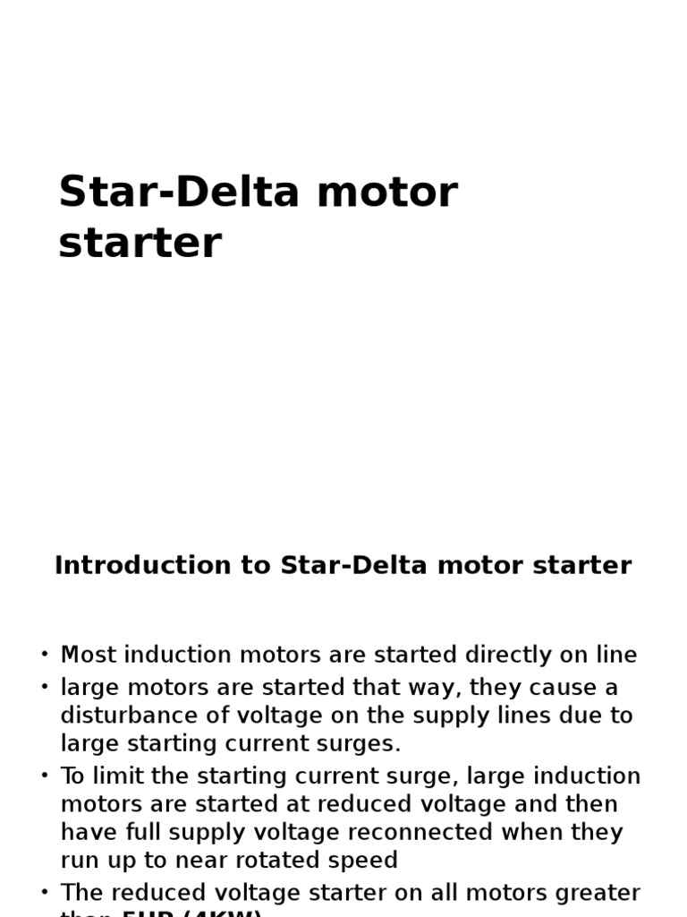 Star-Delta Motor Starter | PDF | Electromagnetism | Electricity