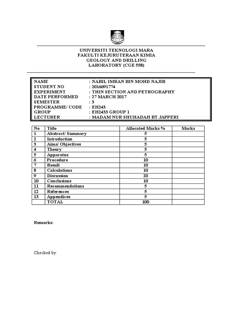 Thin Section Petrography Experiment | PDF | Rock (Geology) | Igneous Rock