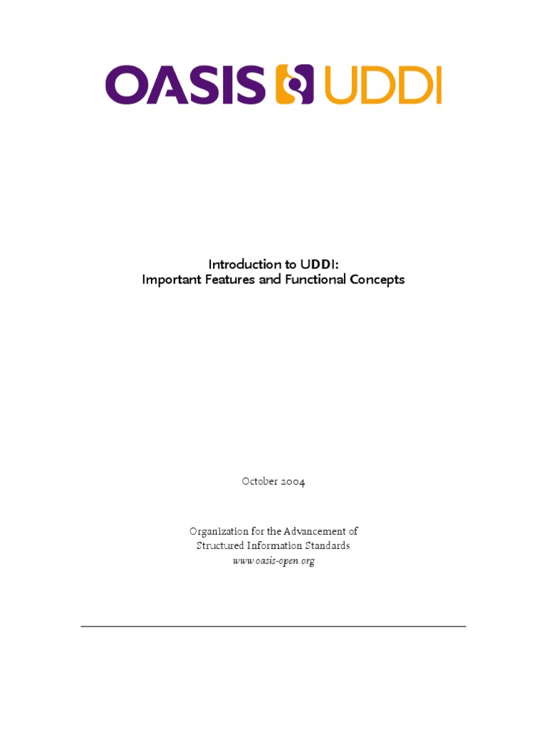 Introduction To Uddi Important Features And Functional Concepts Pdf Web Service 2418