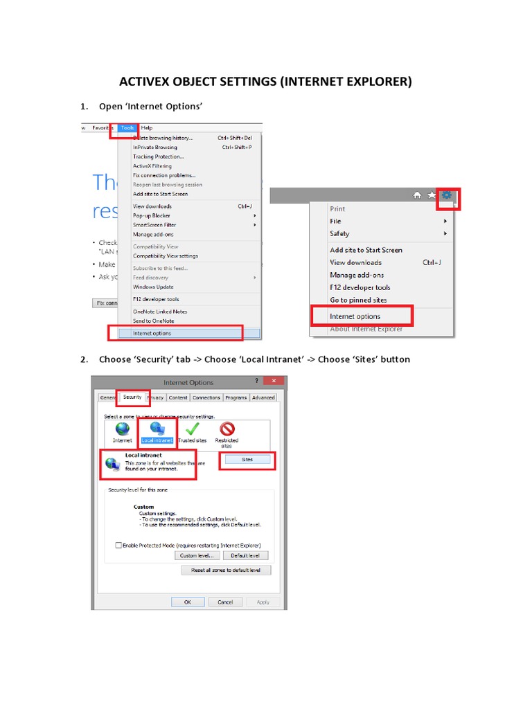 Setting ActiveX Object Pada IE - Ecorr | PDF | Internet Explorer ...
