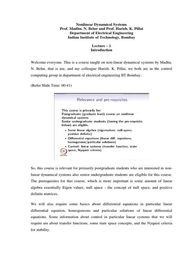 Introduction | PDF | Nonlinear System | Stability Theory