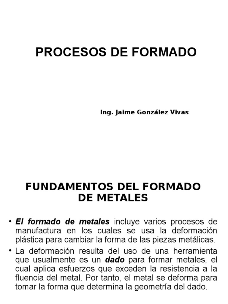 02 Procesos de Formado | PDF | Forjar | Extrusión