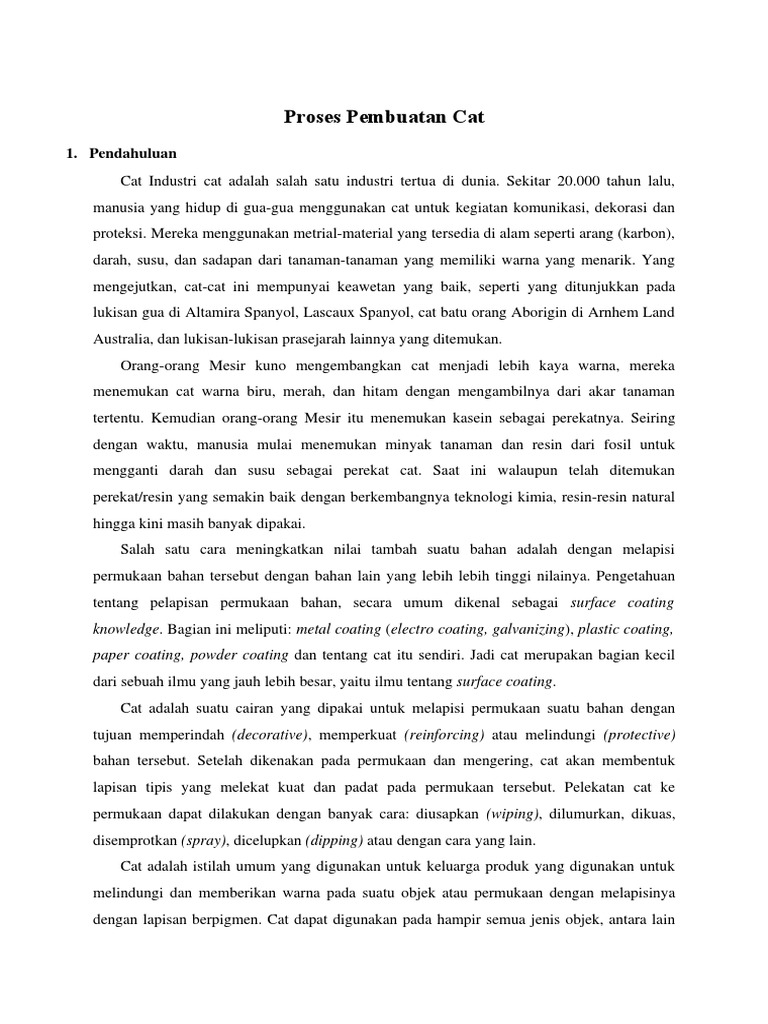 Proses Pembuatan Cat | PDF