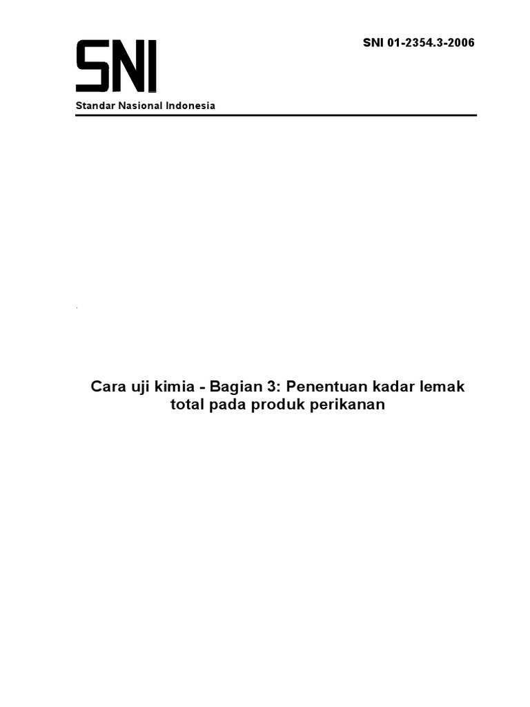 Sni Uji Kadar Lemak | PDF