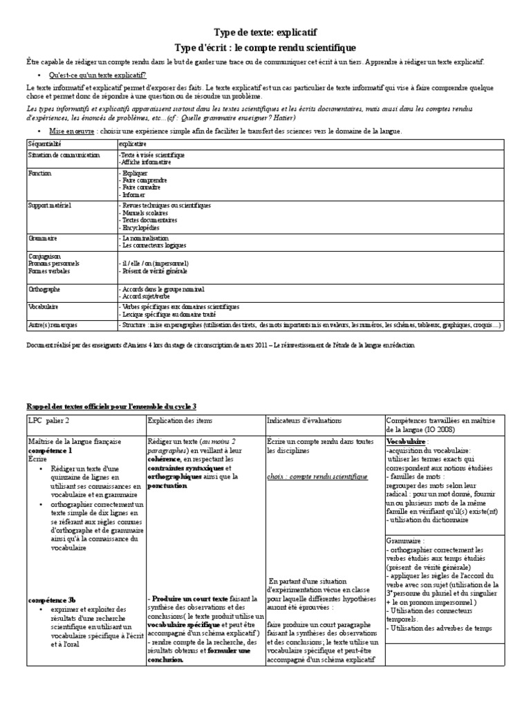 Sequence de Travail Sur Le Texte Explicatif | PDF | Lexique | Nombre grammatical