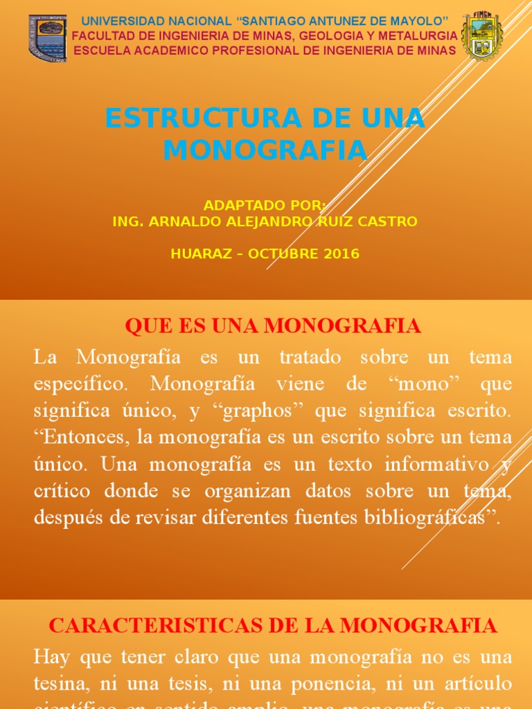 Estructura de La Monografia | Método científico | Ciencia