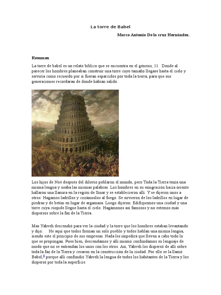 La Torre de Babel | PDF | Babilonia | Mesopotamia