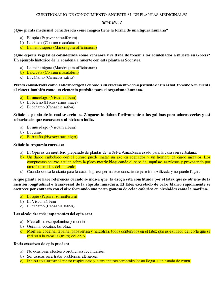Cuestionario MOOC - 1 PDF | PDF | Cocaína | Tabaco