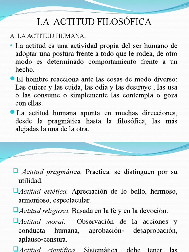 Actitud Filosófica | PDF | Conocimiento | Actitud psicológica