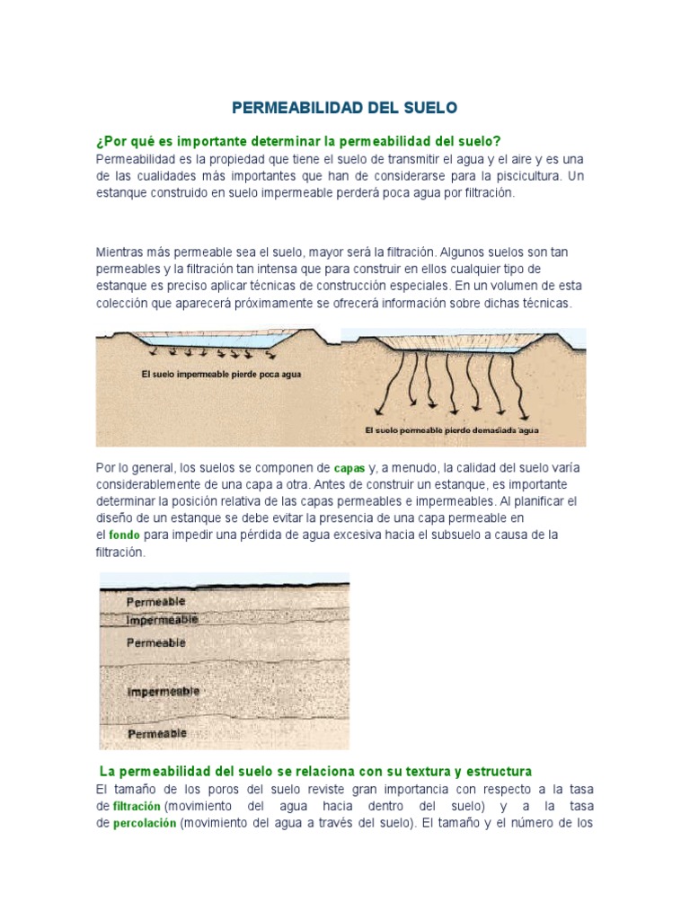 Permeabilidad Del Suelo | Permeabilidad (Ciencias de la Tierra) | Suelo