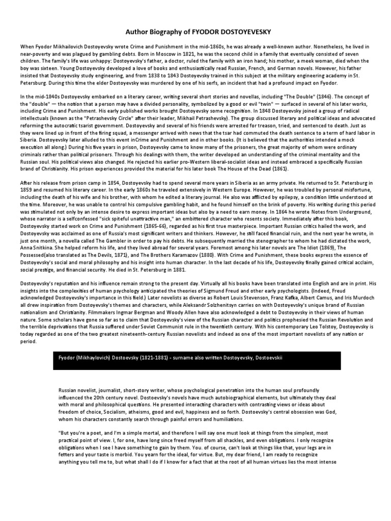 Fyodor Dost Eve Sky | PDF | The Brothers Karamazov | Crime And Punishment