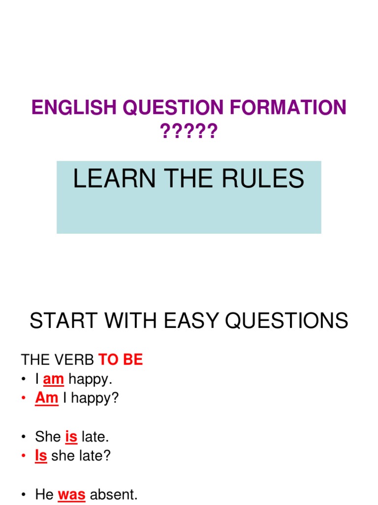 Question Formation - Learn The Rules Powerpoint | Download Free PDF ...