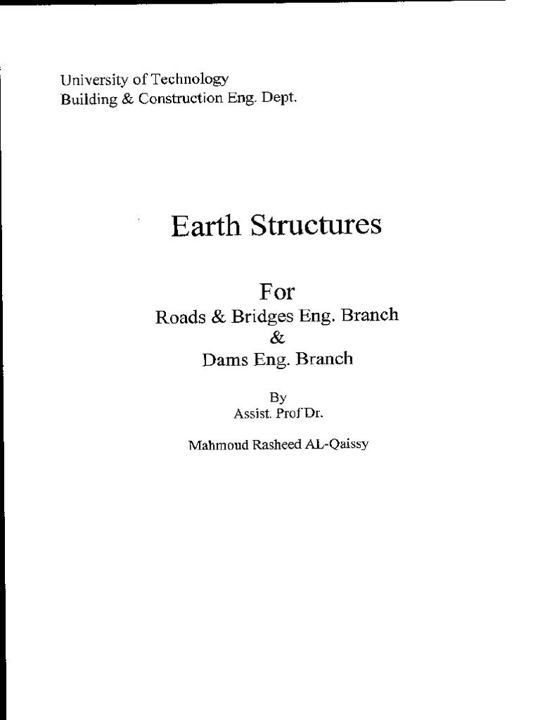 Earth Structures: Roads & Bridges Eng Branch & Dams Eng. Branch | PDF ...