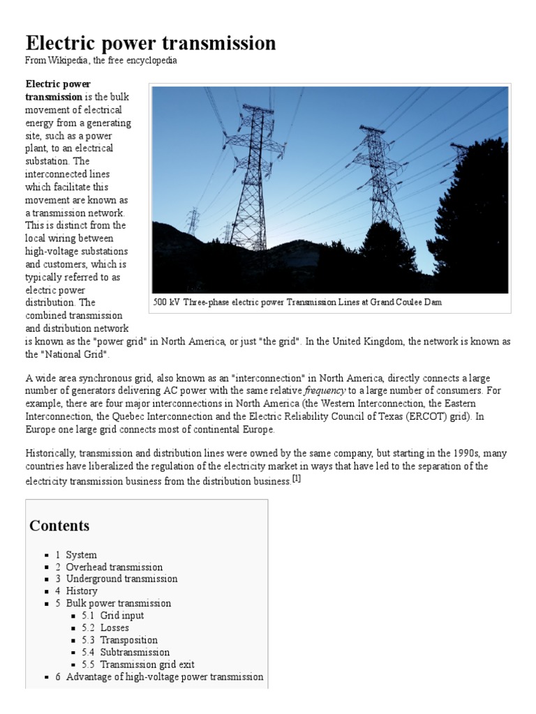 Electric Power Transmission | PDF | Electric Power Transmission | High ...