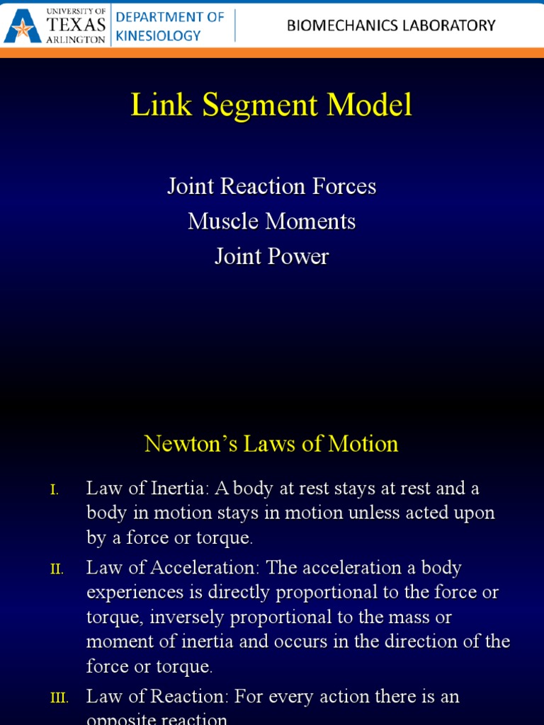 Understanding Newton's Laws of Motion Through the Link Segment Model ...