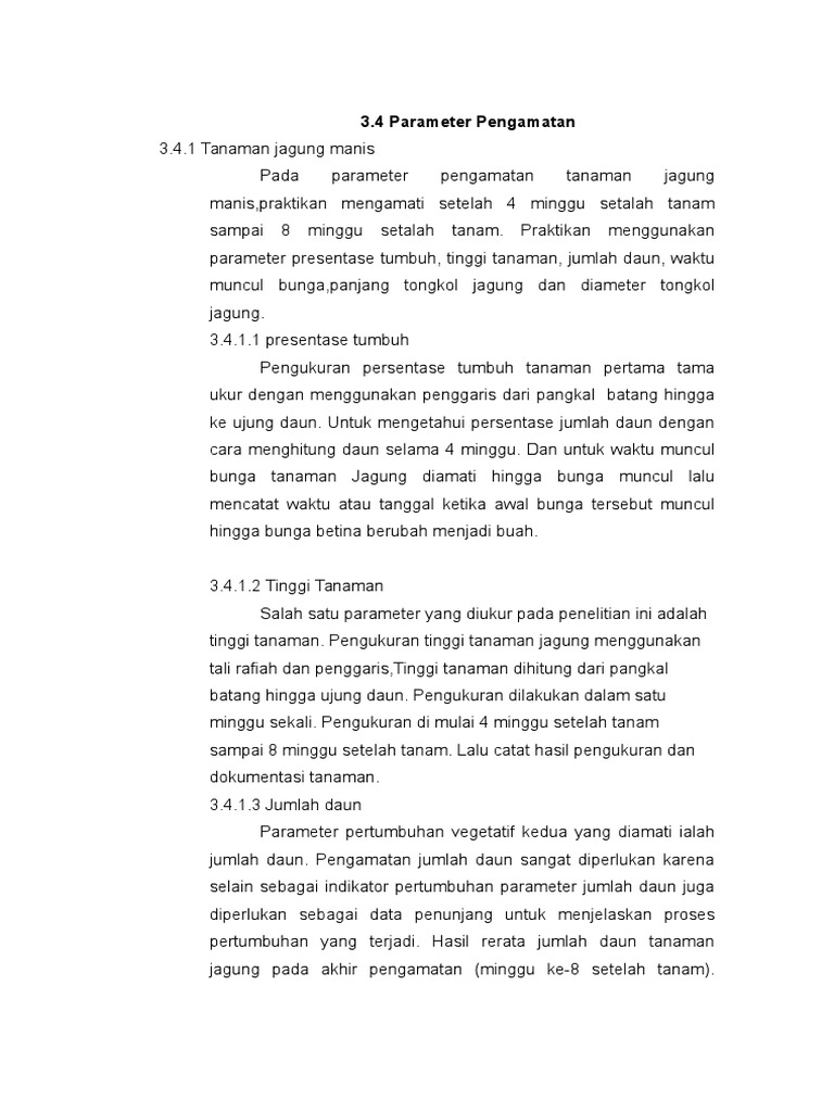 DBT Parameter Pengamatan (3.4) | PDF
