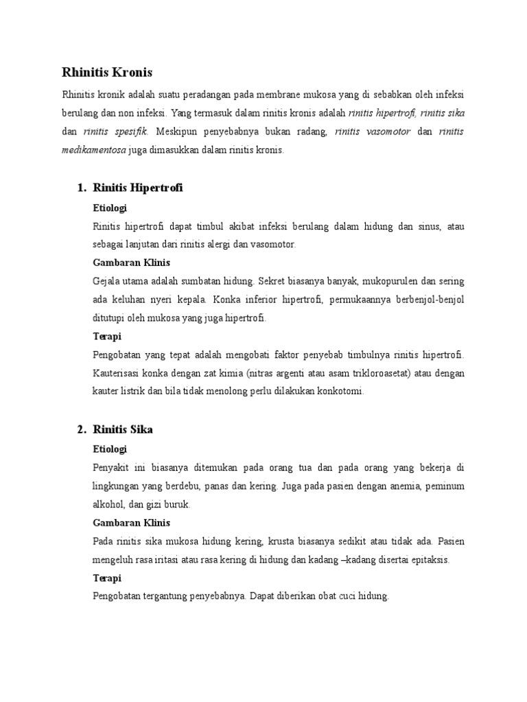 Rhinitis Kronis, TB Pneumo | PDF