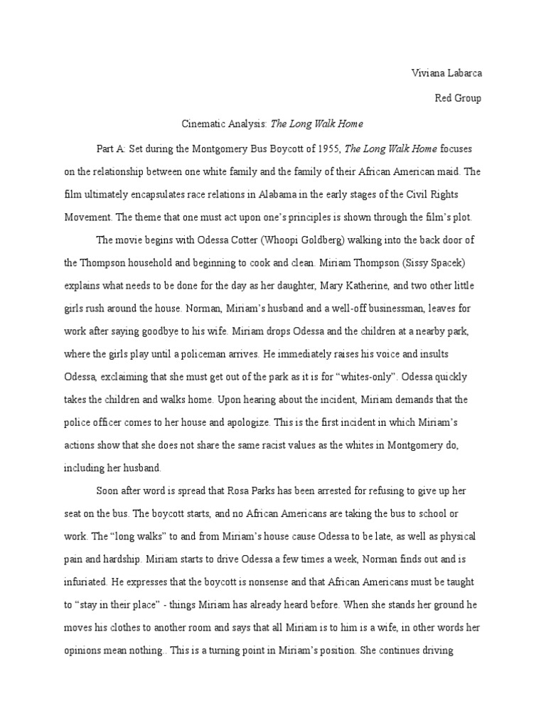 The Long Walk Home Cinematic Analysis | PDF | Violence