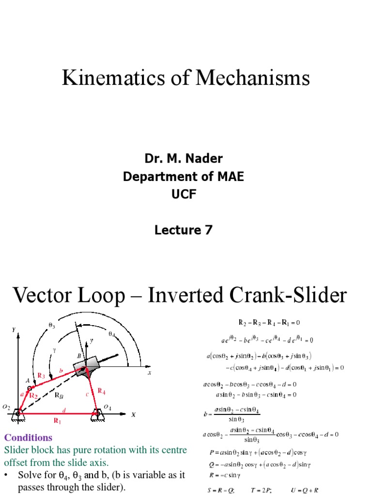 Lecture 3 Kinematics of Mechanisms | Kinematics | Physics & Mathematics