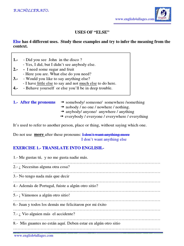 Else. Uses of Else PDF | PDF | Onomástica | Semiótica