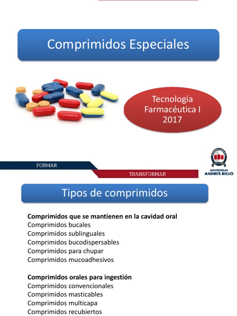 Comprimidos Especiales (2017) | PDF | Tableta (Farmacia) | Drogas