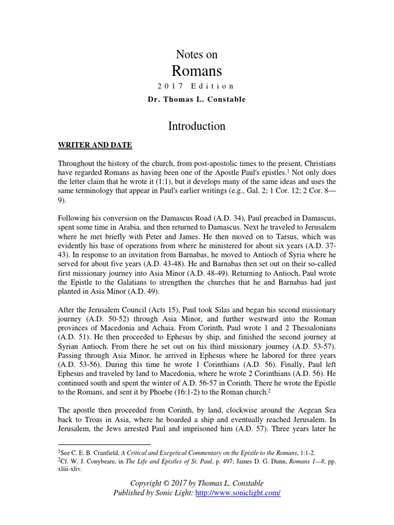 Romans | PDF | Epistle To The Romans | Justification (Theology)