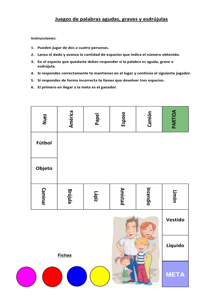 Juego de Palabras Agudas y Esdrujulas PDF | PDF