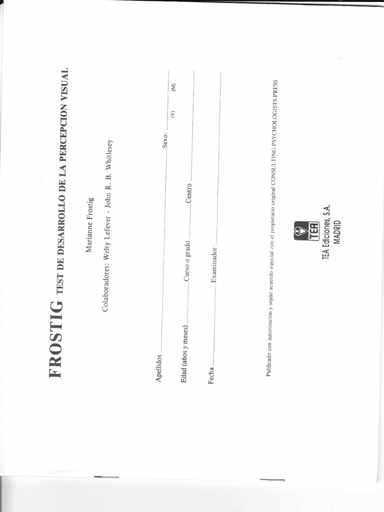 FROSTIG - Test de Desarrollo de La Percepción Visual | PDF