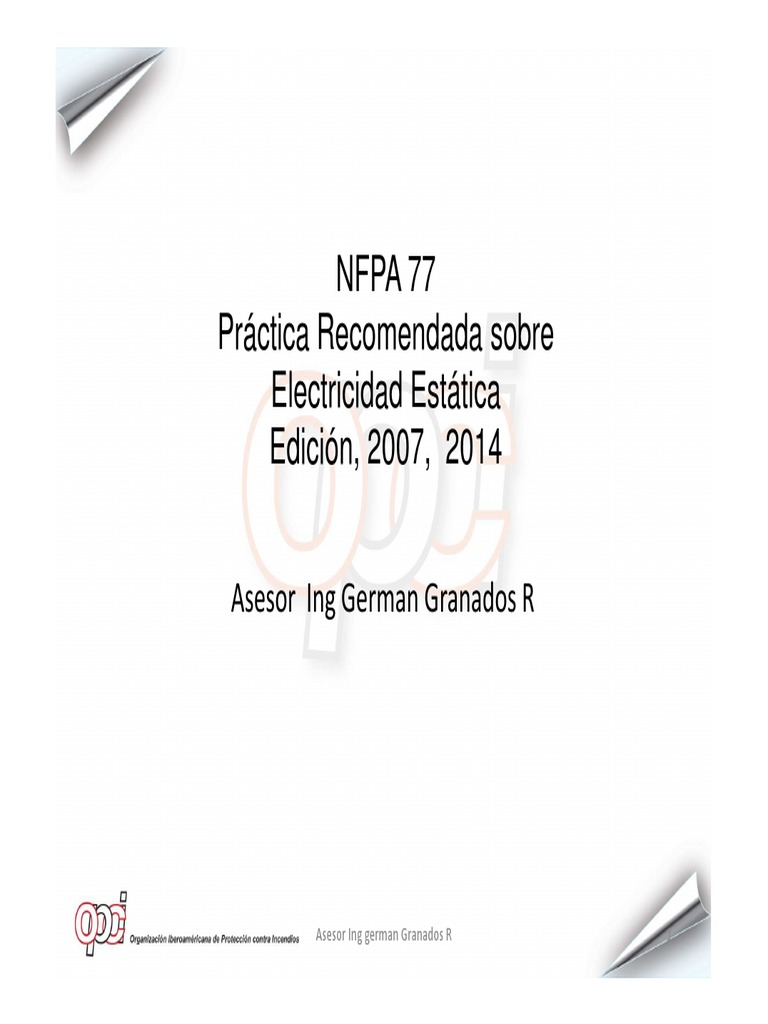 NFPA 77: Prevención de Electricidad Estática | PDF | Electrostática ...