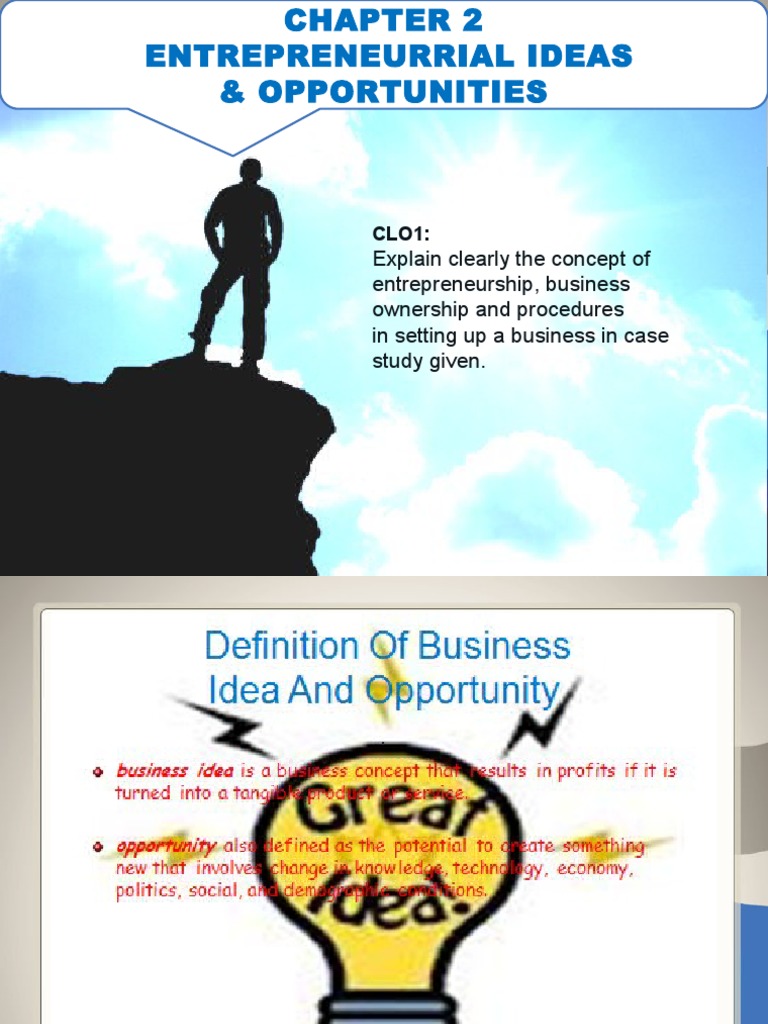 Introduction to Entrepreneurship Chapter 2 Business Idea ...
