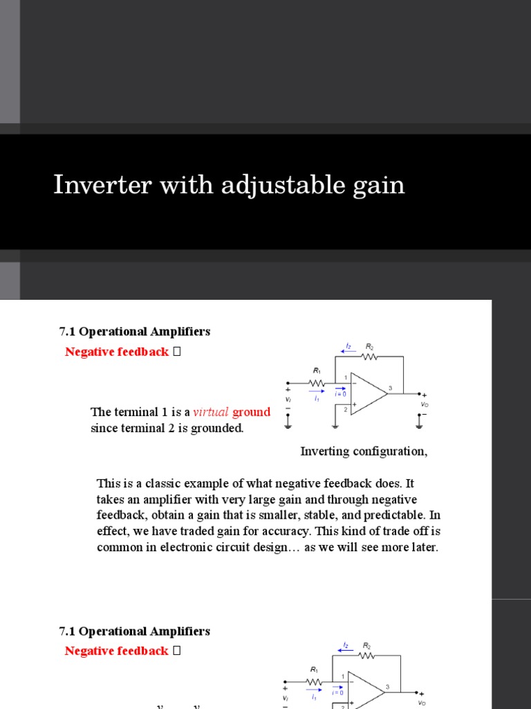 Inverter With Adjustable Gain | PDF | Operational Amplifier | Amplifier