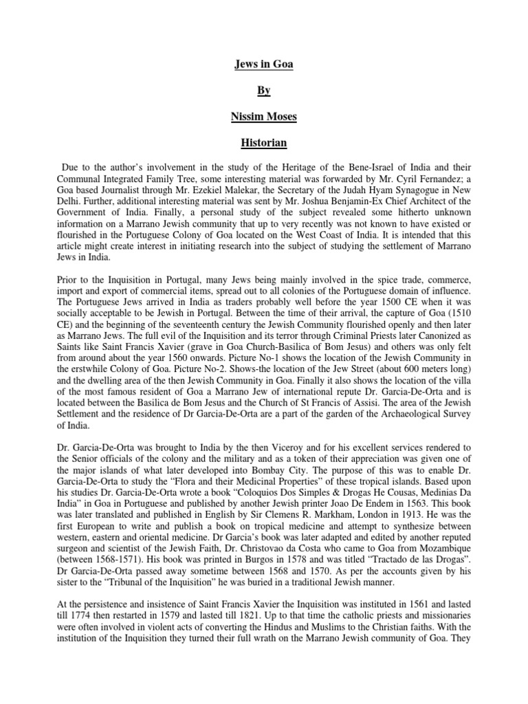 Marrano Jews' Legacy in Goa | PDF | Jews | Religious Identity