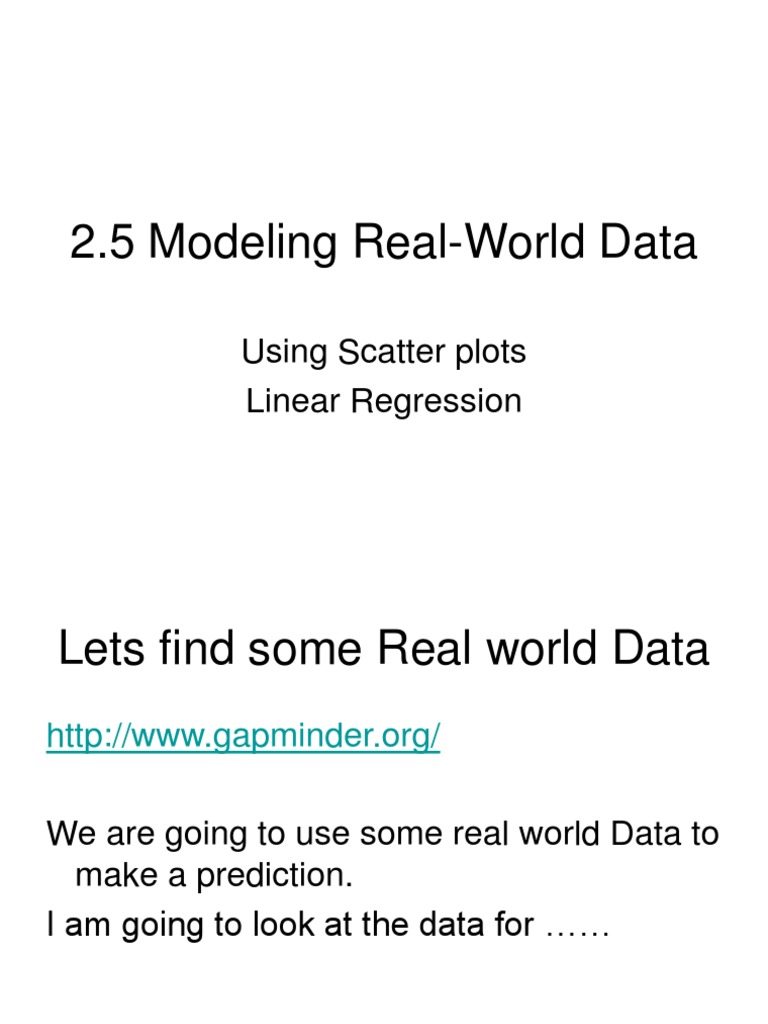 2.5 Modeling Real-World Data | PDF | Linear Regression | Regression Analysis