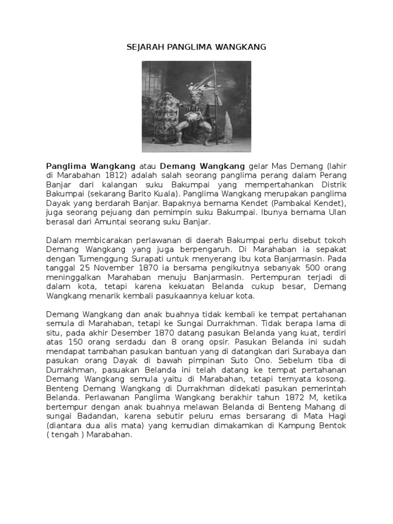 Sejarah Panglima Wangkang | PDF | Sejarah