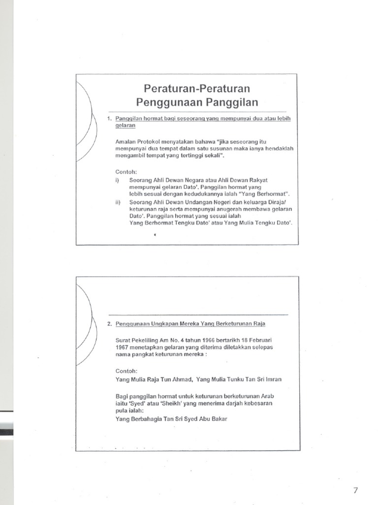 Panggilan Hormat - Gelaran PDF | PDF