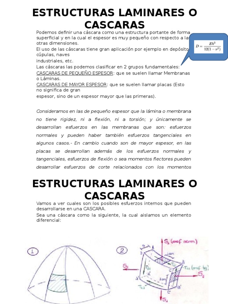Estructuras Laminares o Cascaras | PDF | Doblar | Rigidez