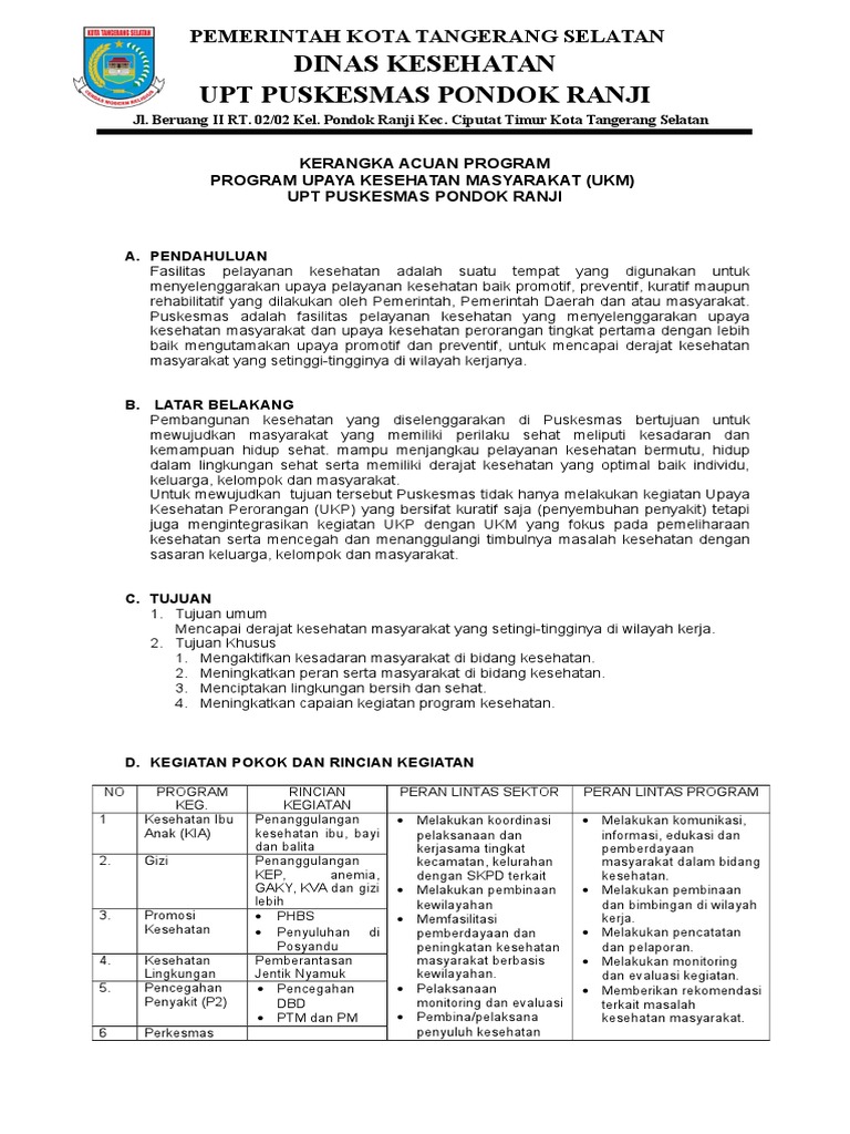 2.3.11.EP2 KAK Program UKM Puskesmas | PDF