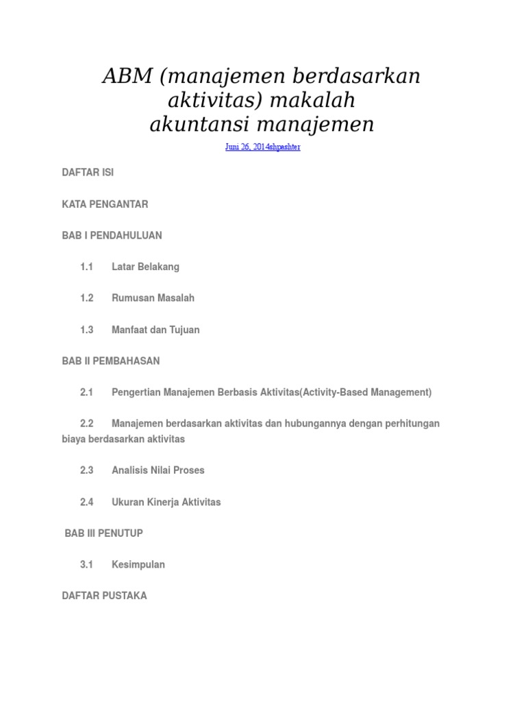 Contoh Makalah ABM | PDF